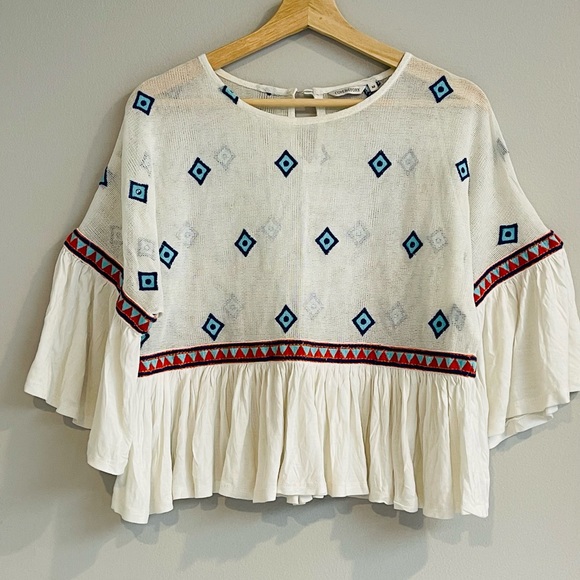 Tops | Cover Story White Summer Top In Excellent Condition | Poshmark